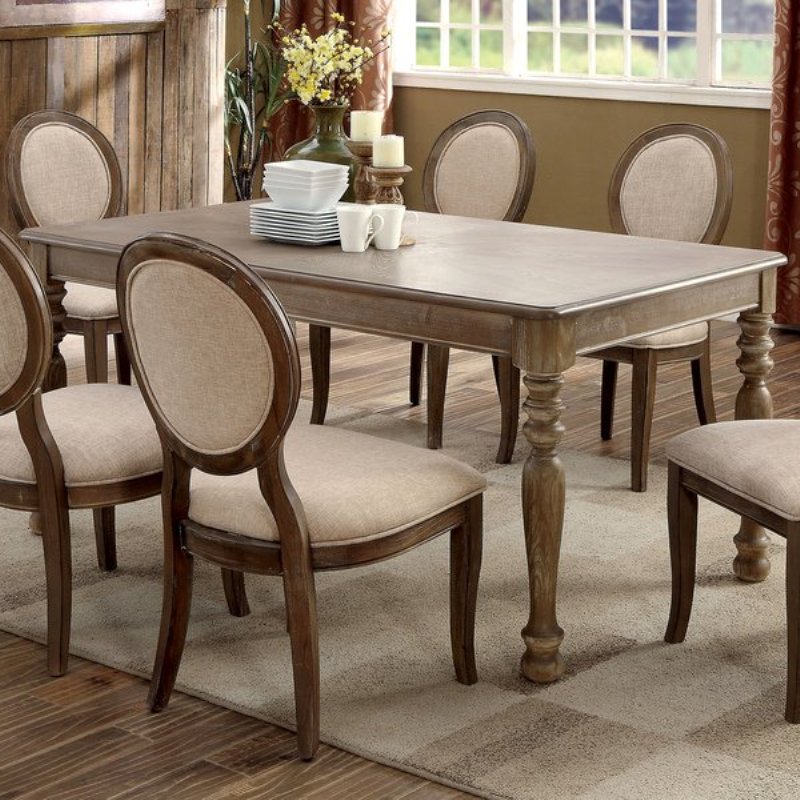 Furniture of America Lelan Traditional Rustic 66-inch Dining Table ...
